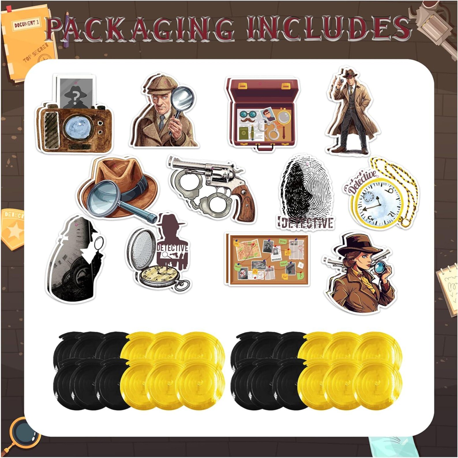 24 PCS Detective Hanging Swirl Decorations Detective Ceiling Streamers ...