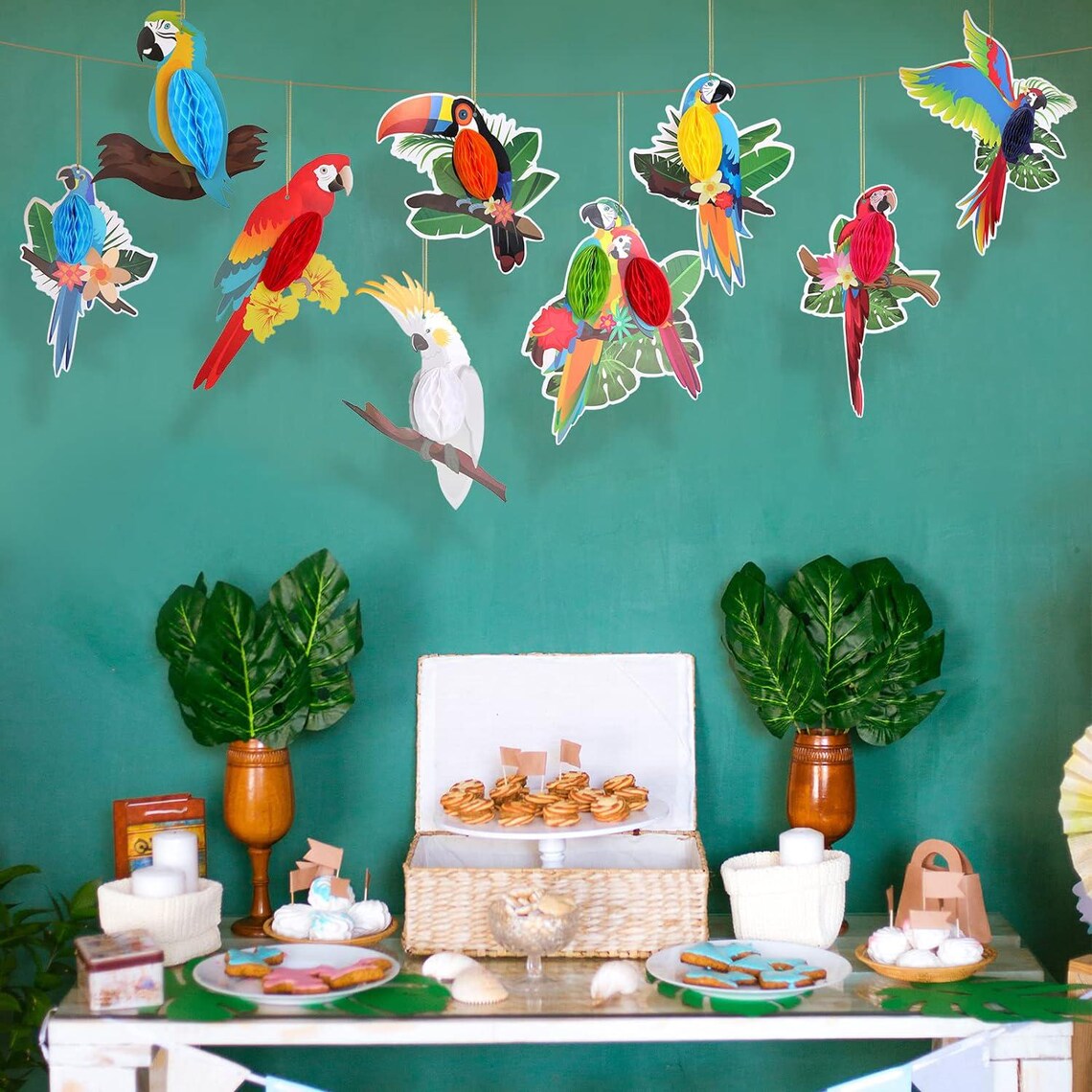 Tropical Birds Honeycomb Paper Cutouts Rio Luau Party Hanging ...