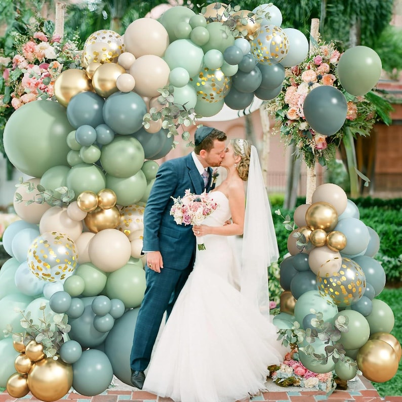 122pcs Dusty Blue Sage Green Balloon Garland Kit, Balloon Arch Kit for ...