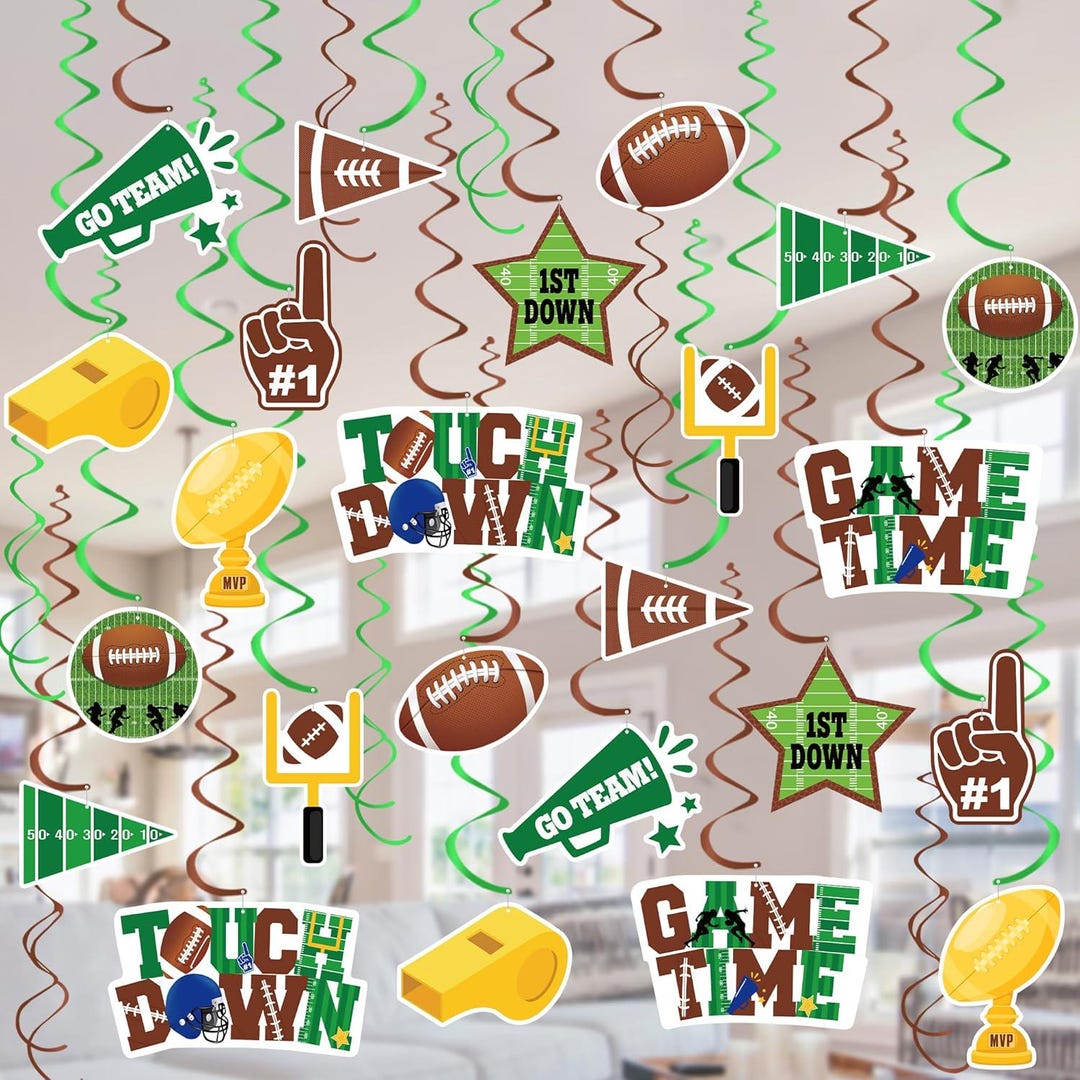 Football Decorations Hanging Swirls NO DIY American Football Theme ...