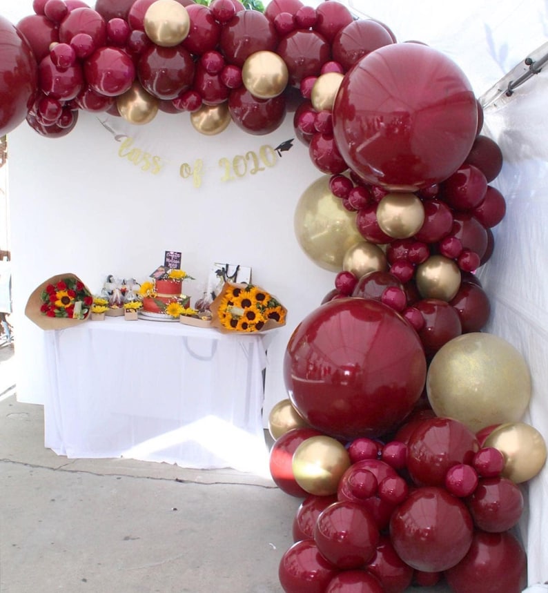 Burgundy Balloon Garland Arch Kit Maroon Balloons 80pcs Wine Red ...