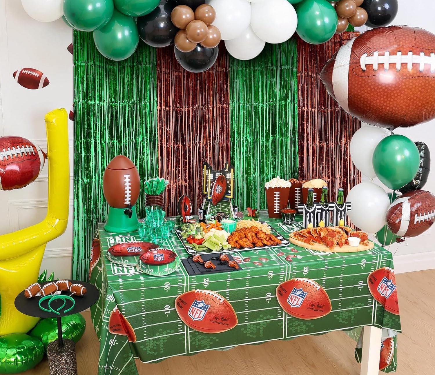 X Large 13x8 Feet Green and Brown Football Backdrop, Pack of 4 Football ...