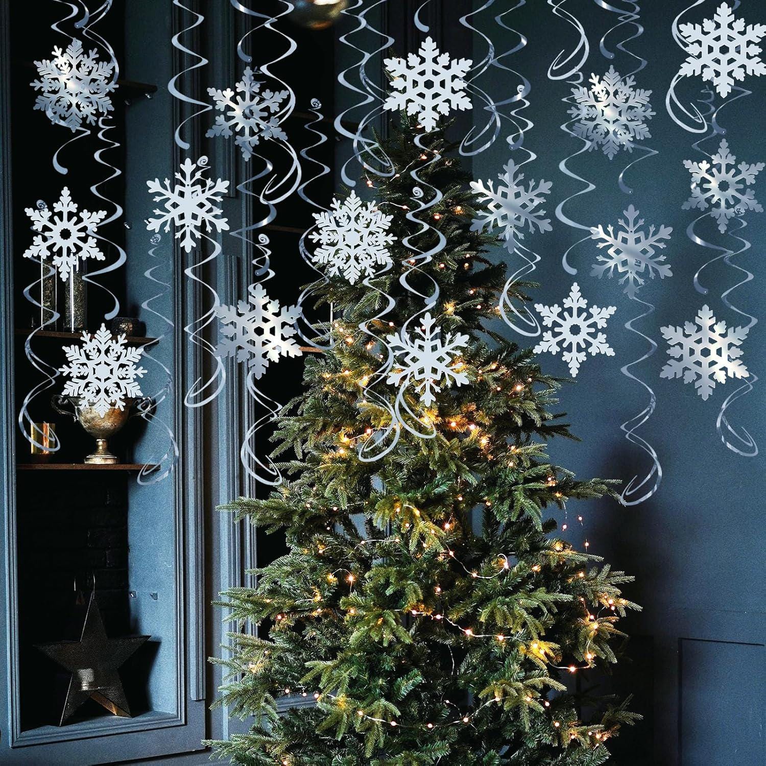 Cristmas Winter Wonderland Snowflake Hanging Swirls Party Decoration ...