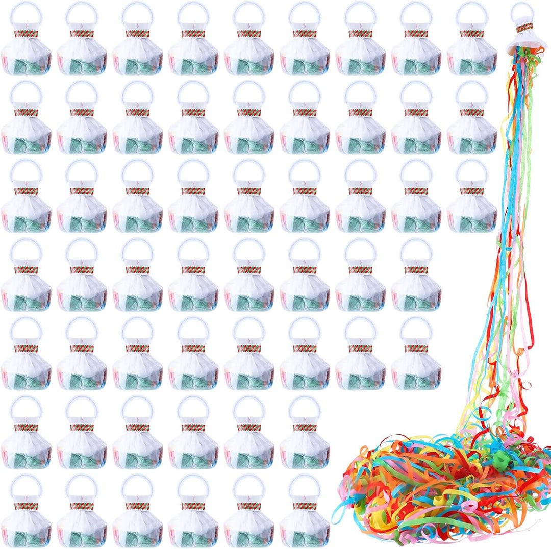 30 Pcs No Mess Streamers Confetti White Hand Throw Streamers Paper ...