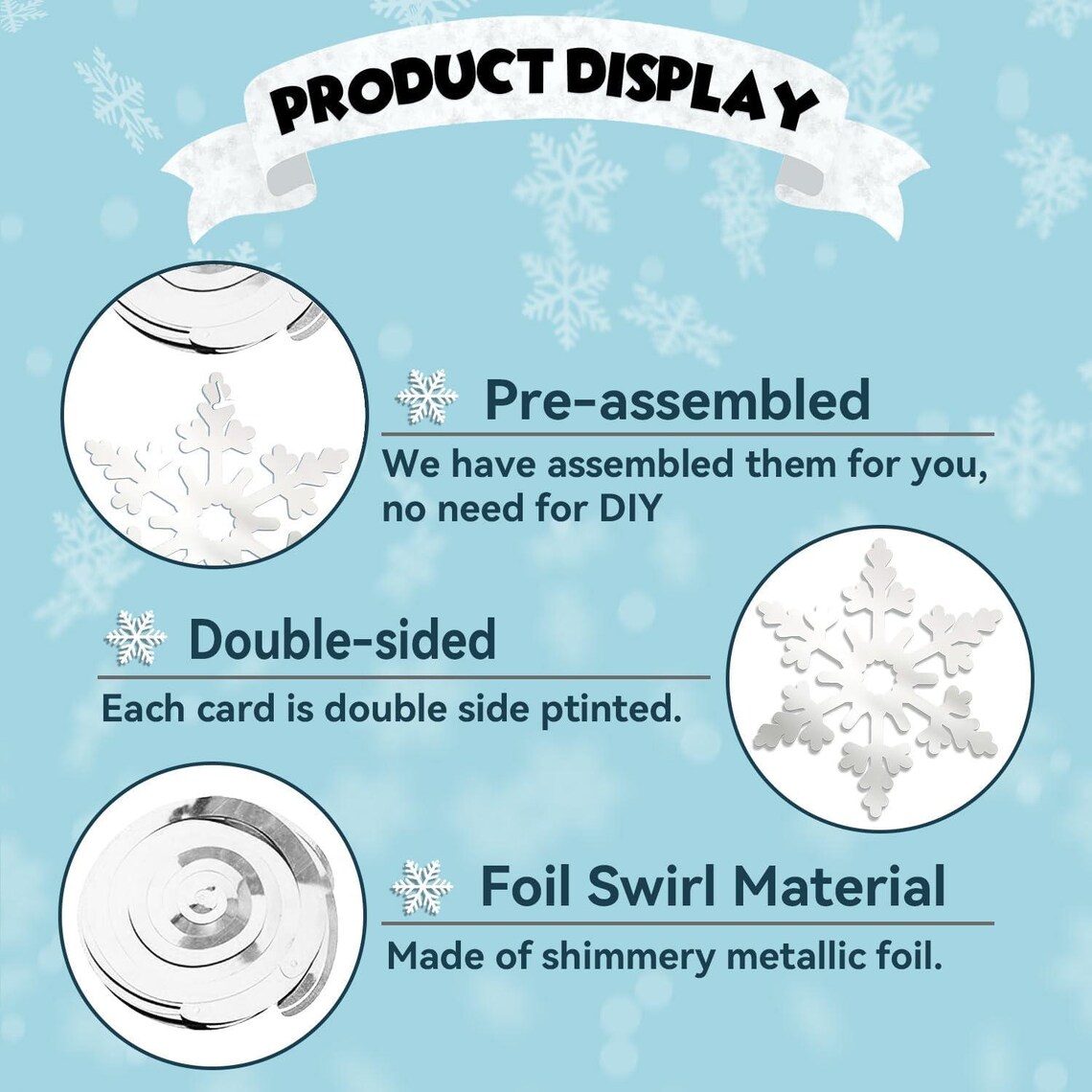 Cristmas Winter Wonderland Snowflake Hanging Swirls Party Decoration ...