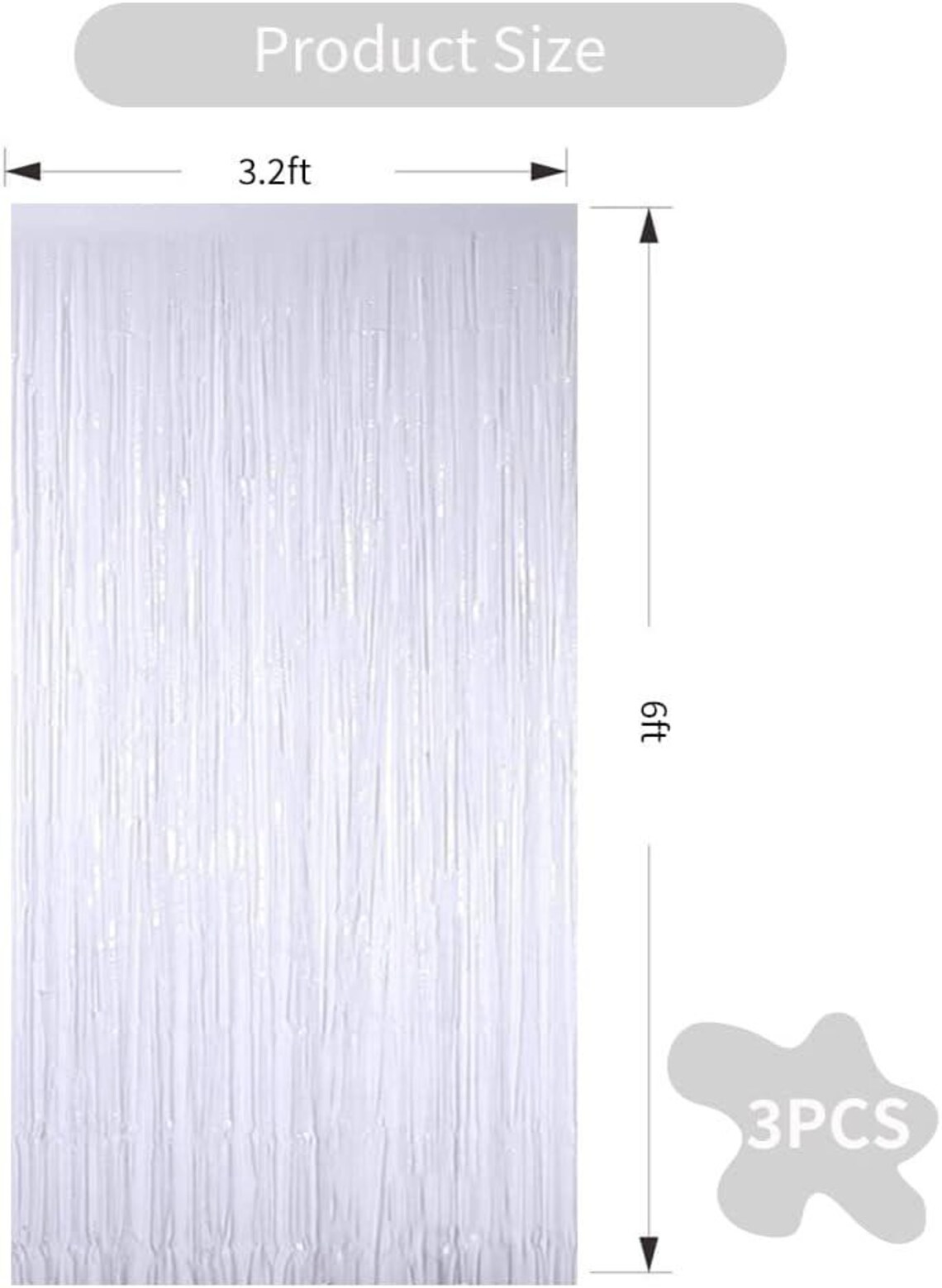 White Door Streamers, White Photo Booth Backdrop Metallic Streamers ...