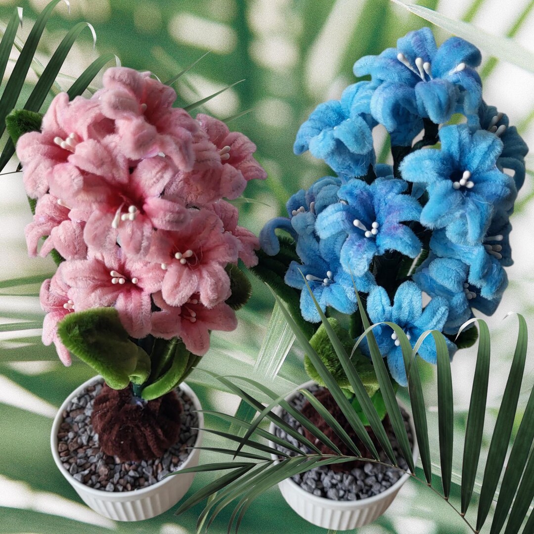 Handcrafted Chenille Stem Hyacinth Flower Pot | Custom Colors Available ...