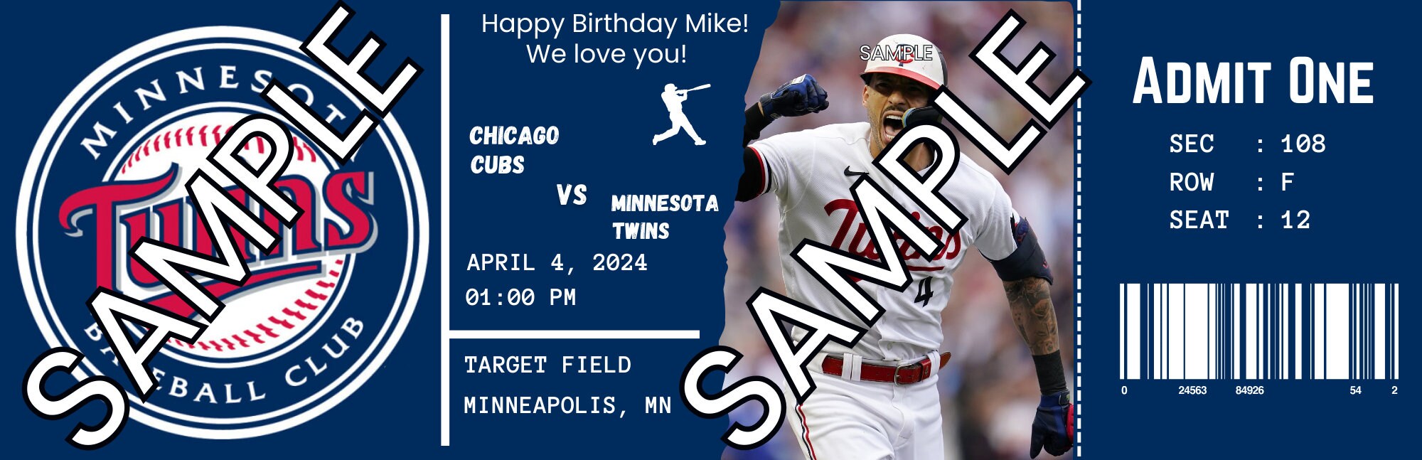 Instant Download Editable Printable Twins Ticket Game Twins Invitation ...