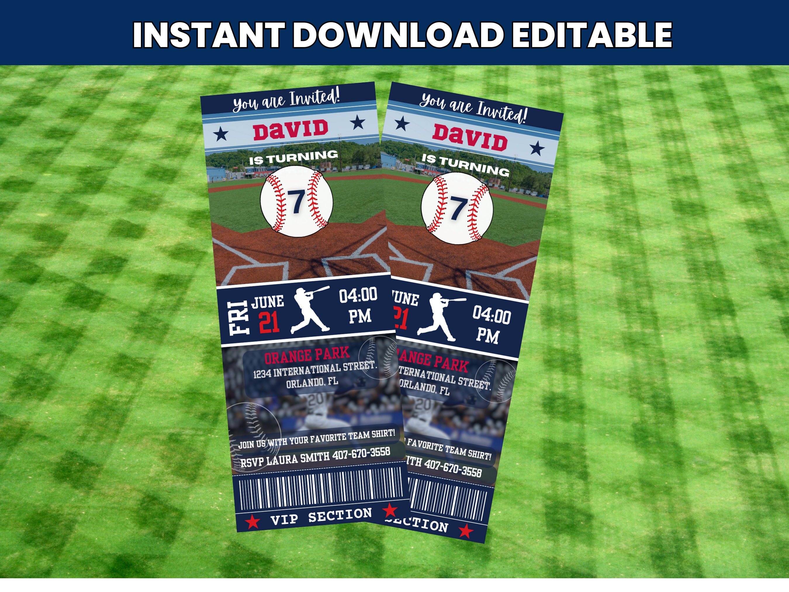 Instant Download Editable Baseball Theme Invitation Game, Baseball ...