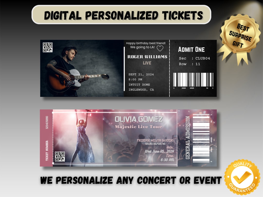 Personalized Concert Ticket Keepsake Printable Concert Ticket ...
