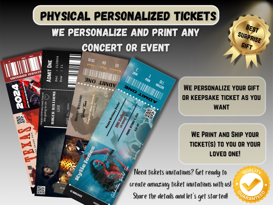 Custom Printed Tickets for Any Event Personalized Tickets Physical ...