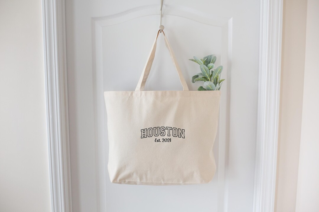 Embroidered Houston Est 2021 Tote Bag, Houston Texas Bag, Custom Date ...