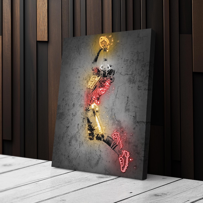 Dwight Clark the Catch San Francisco 49ers Neon Splatter Canvas Wall ...