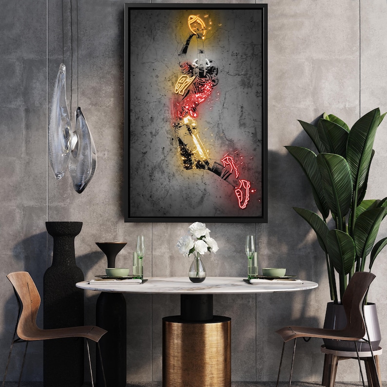 Dwight Clark the Catch San Francisco 49ers Neon Splatter Canvas Wall ...
