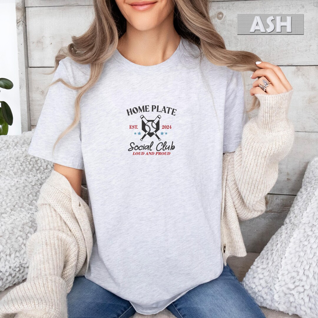 Embroidered Home Plate Social Club Shirt, Baseball Social Club Tee ...