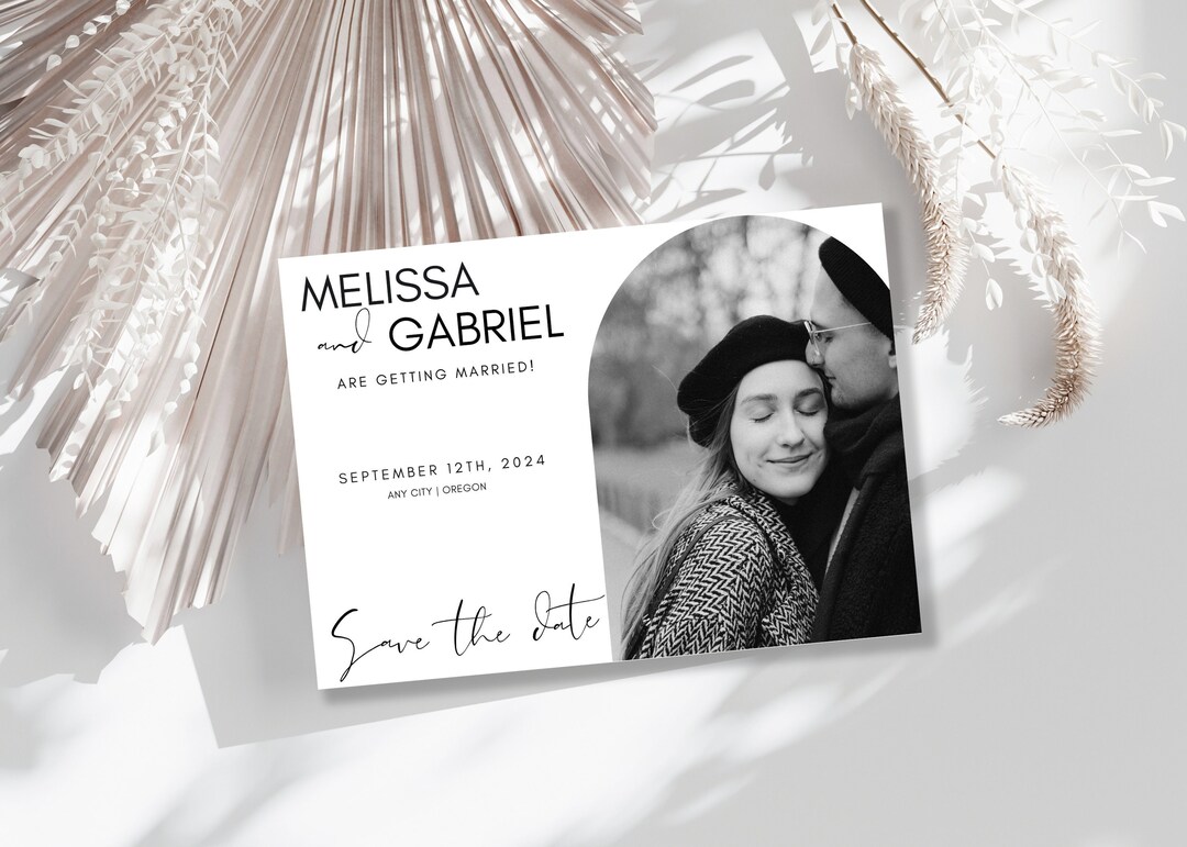 Minimalist Save the Date With Arch Photo 2 - Etsy