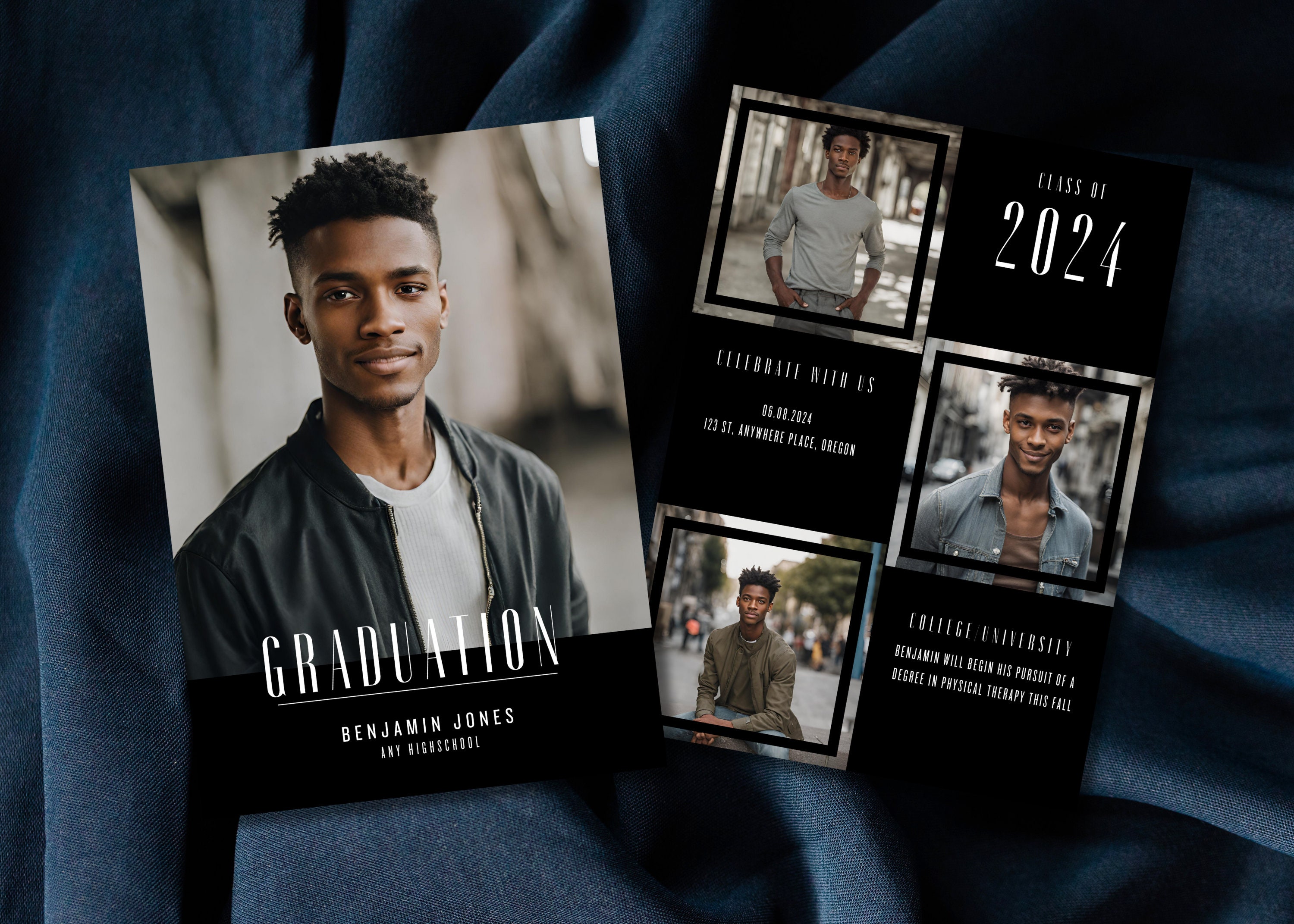 Modern Graduation Announcement and Invitation Graduation Template 18 - Etsy