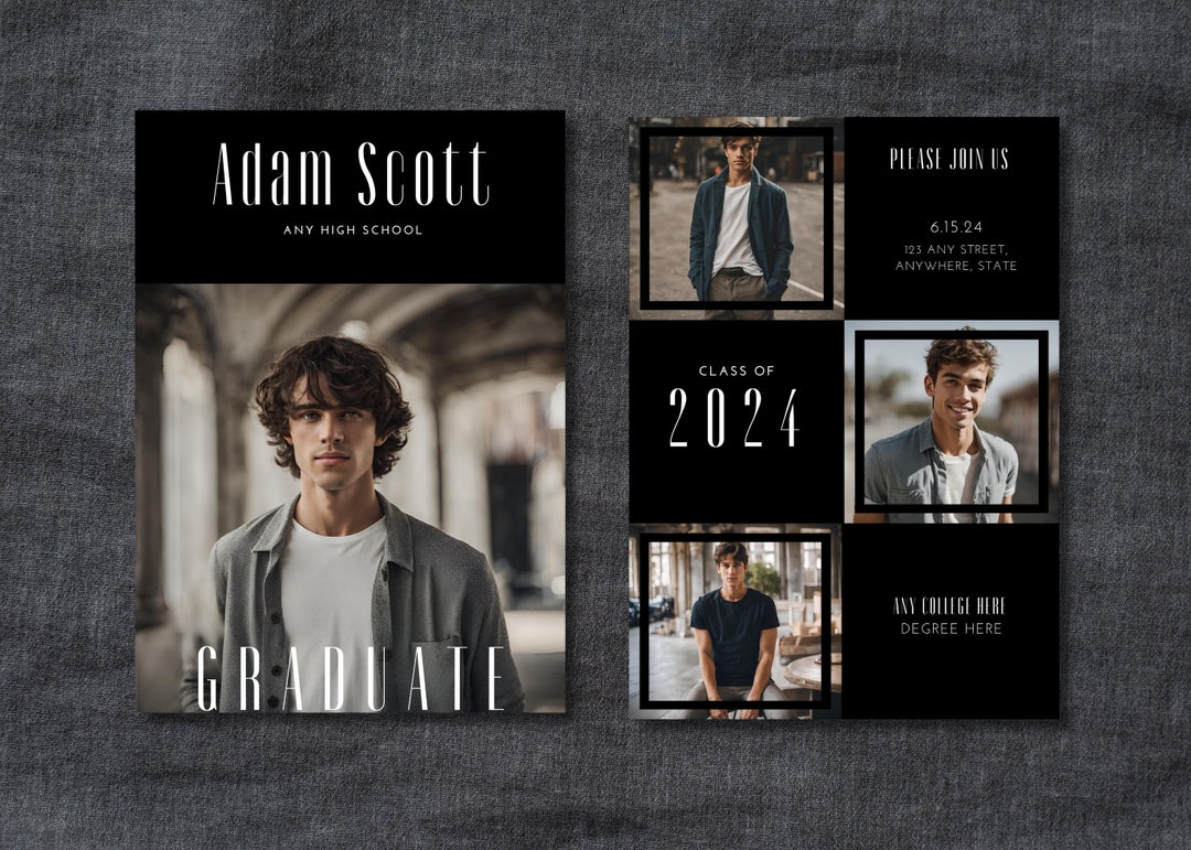 2024 Graduation Invitation Modern Graduation Template Custom Graduation ...