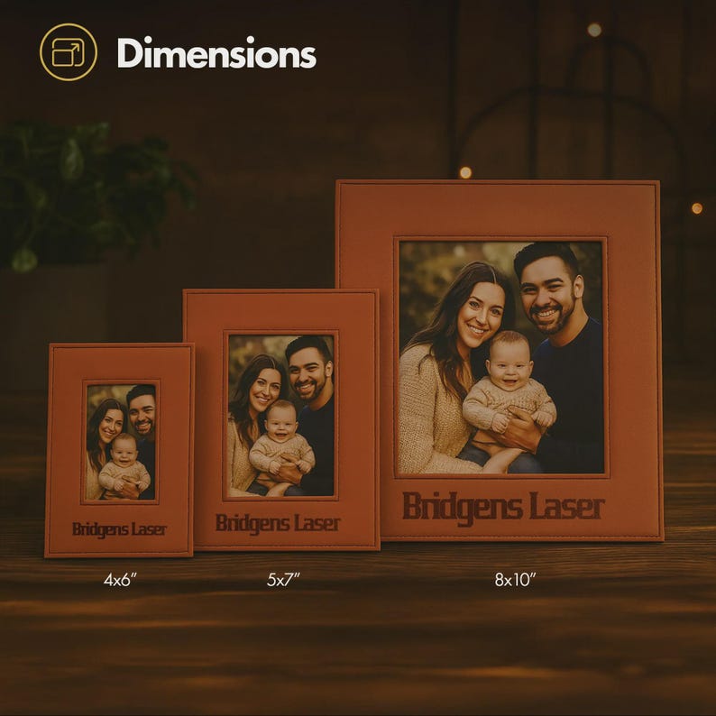 Personalized Leather Picture Frame, Engraved Couple Keepsake, Custom ...