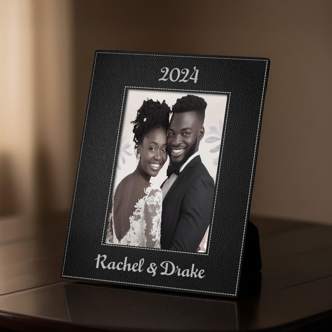 Personalized Wedding Gift, Wedding Picture Leather Frame, Custom ...