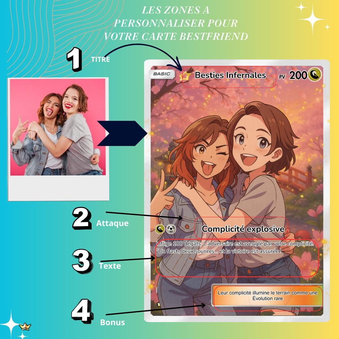 Personalized Best Friend Pokémon Style Card – Original Best Friend Gift ...