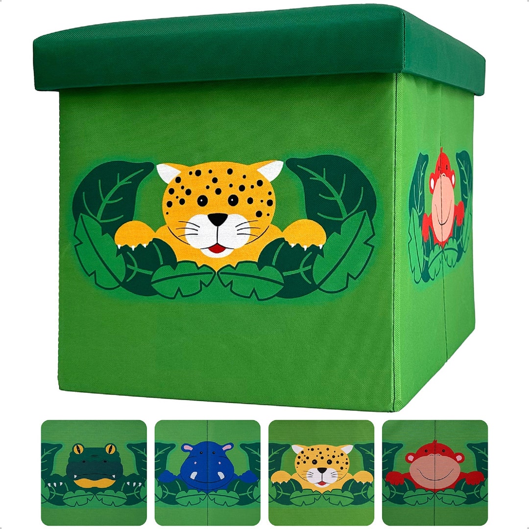 Children's Seat Box Jungle, Foldable, Suitable for Kallax Shelf, Toy ...