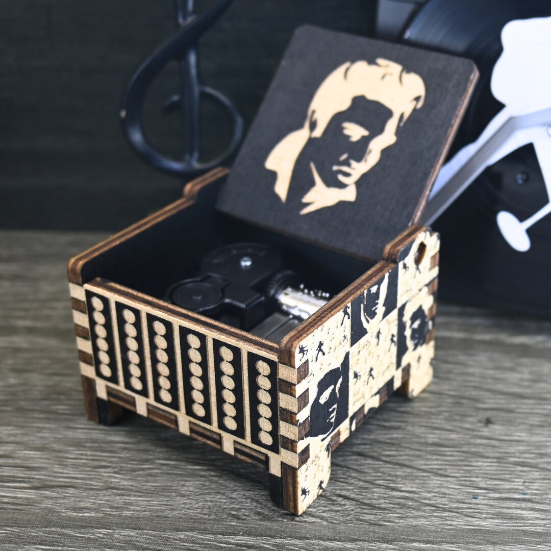 Elvis Presley Music Box Love Me Tender Theme Song Handmade Wooden Wind ...