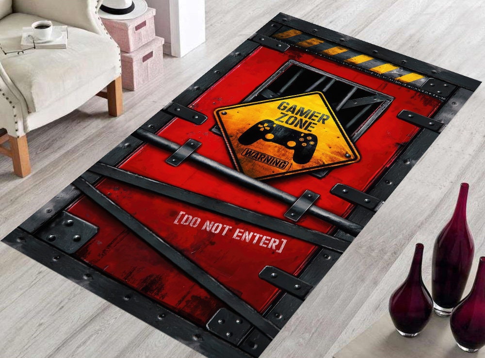 Gamer Zone Rug, Don Not Enter, Gamer Zone, Decor Rug, Modern Rug ...