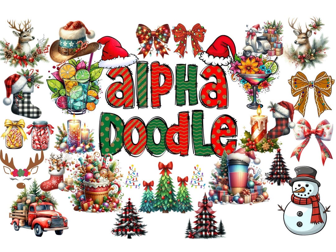 Christmas Doodle Letters, Doodle Alphabet Letters, Glitter Letters ...
