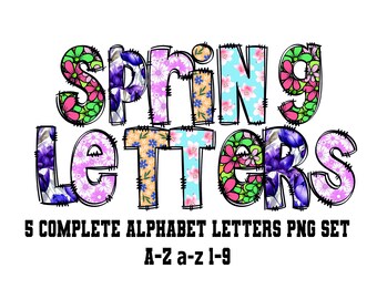 Floral Letters & Numbers PNG, Alpha Doodle, PNG Letters, Floral Doodle ...