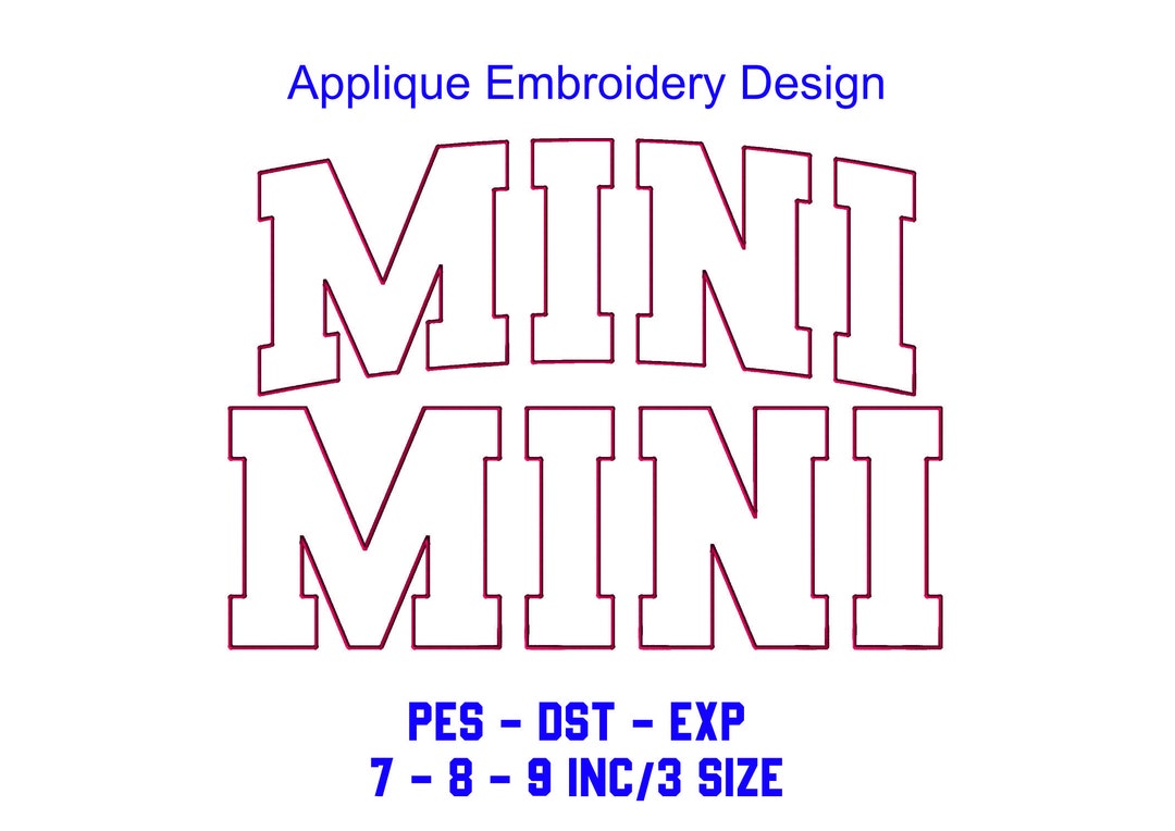 Mini Applique Embroidery Design, Varsity Applique, Varsity Embroidery ...