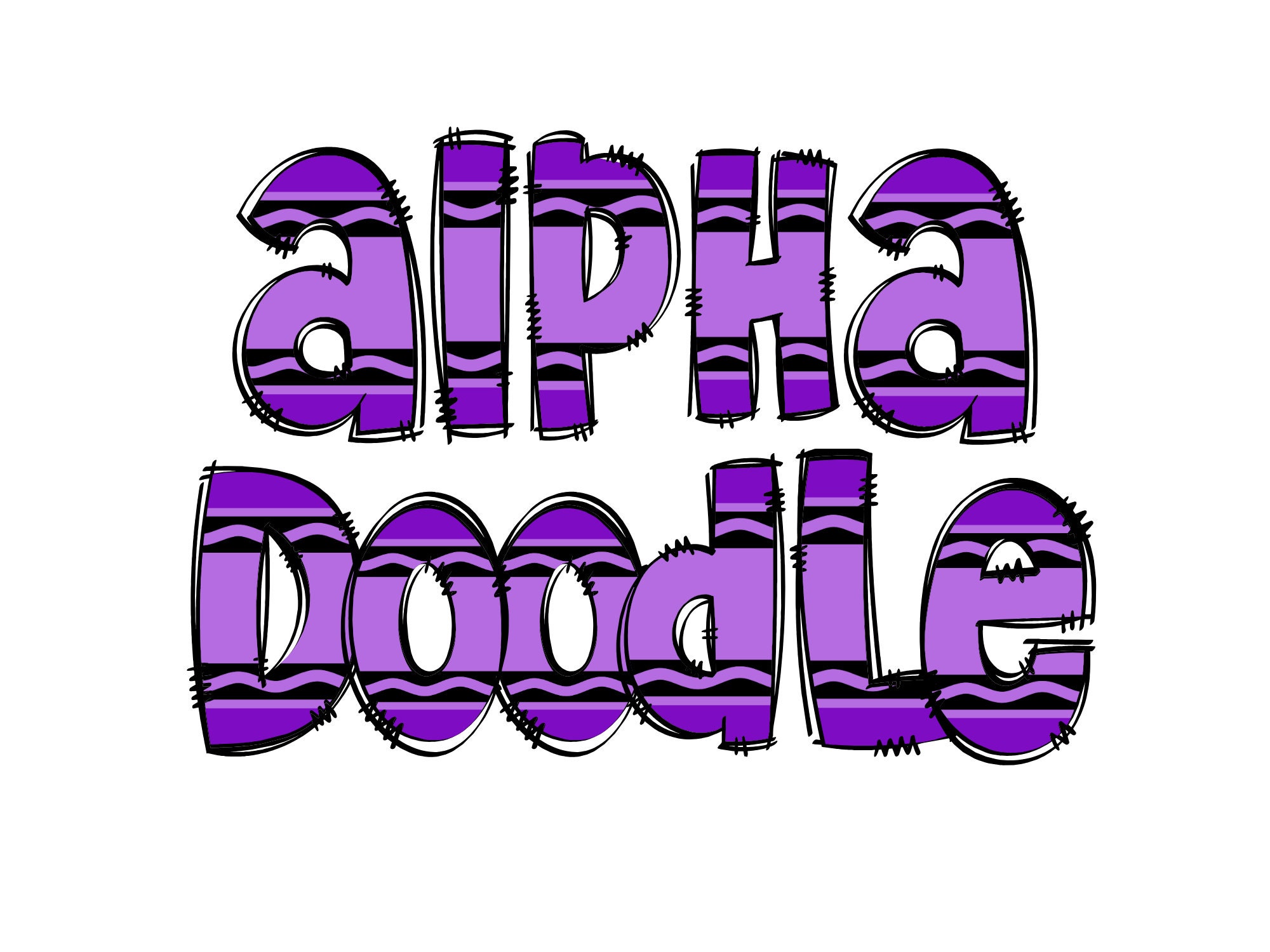 Crayon Doodle Letters Alphabet PNG Hand Drawn Upper and Lower Case ...