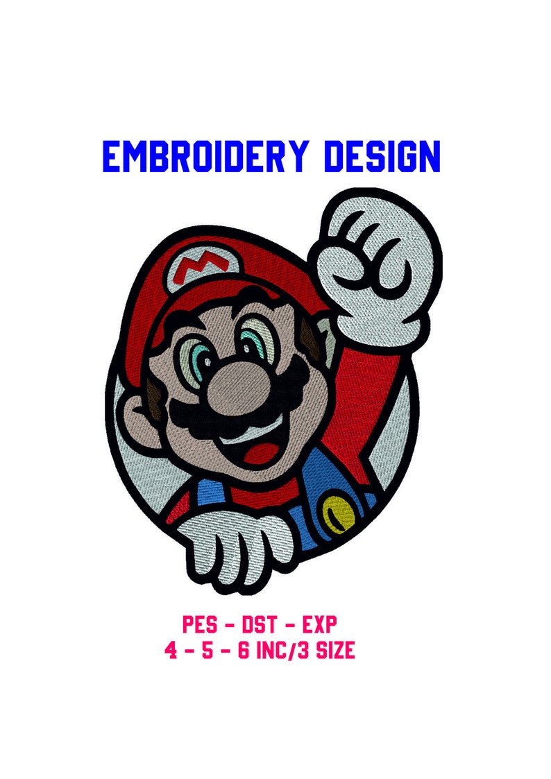 Super Mario Embroidery Design, Super Mario Bros Embroidery Design ...