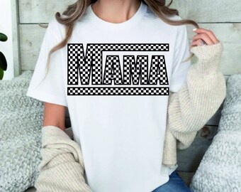 Checkered Mama Svg, Mama Png, Racing Mama T-shirt Design, Race Mama ...