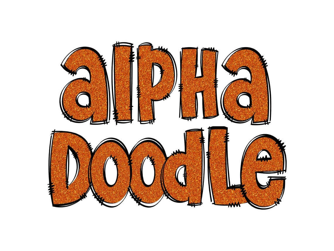 Orange Glitter Letters Png, Doddle Letters PNG, Glitter Png Letters ...