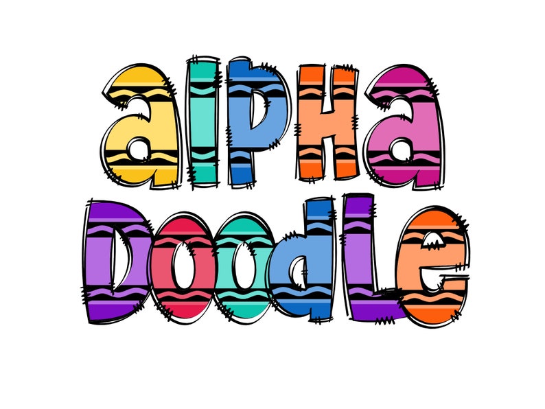 Crayon Doodle Letters Alphabet PNG Hand Drawn Upper and Lower Case ...