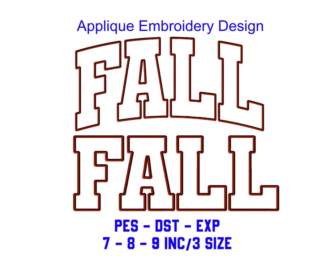 Fall Applique Embroidery, Digital Embroidery, Digital Download Pes Dst ...