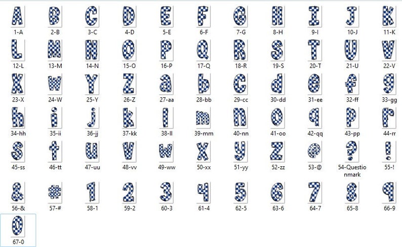 Navy Blue Checkered Alphabet, Checkered Font, Doodle Letters ...