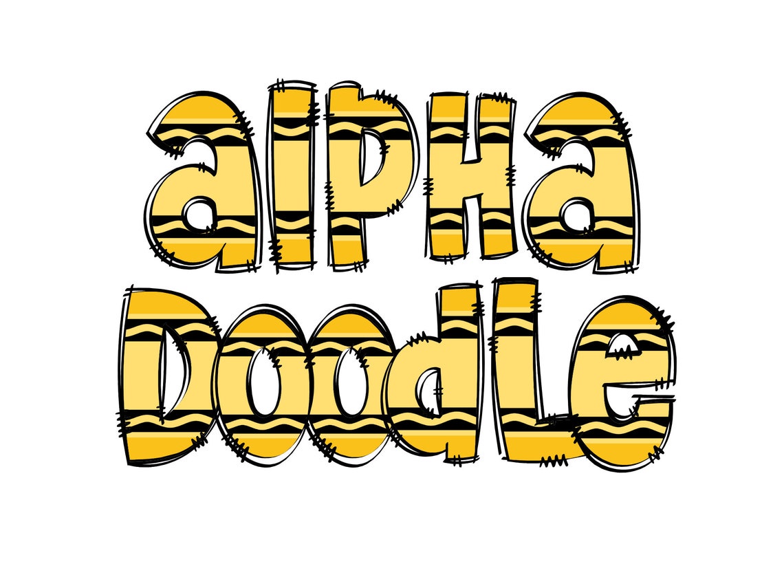 Crayon Doodle Letters Alphabet PNG Hand Drawn Upper and Lower Case ...