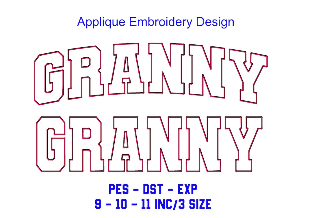 Granny Applique Embroidery, Digital Embroidery, Arched Embroidery ...