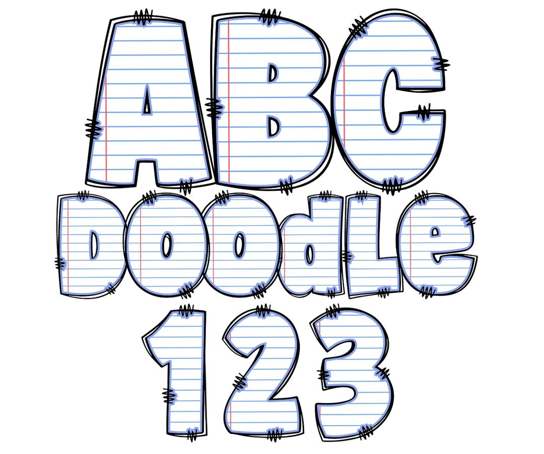 Back to School Alphabet PNG, School Doodle Letters, Teacher Doodle ...