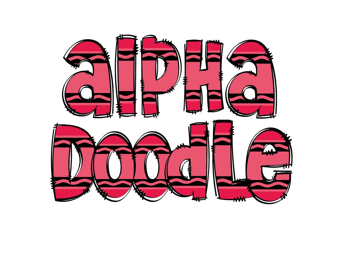 Crayon Doodle Letters Alphabet PNG Hand Drawn Upper and Lower Case ...