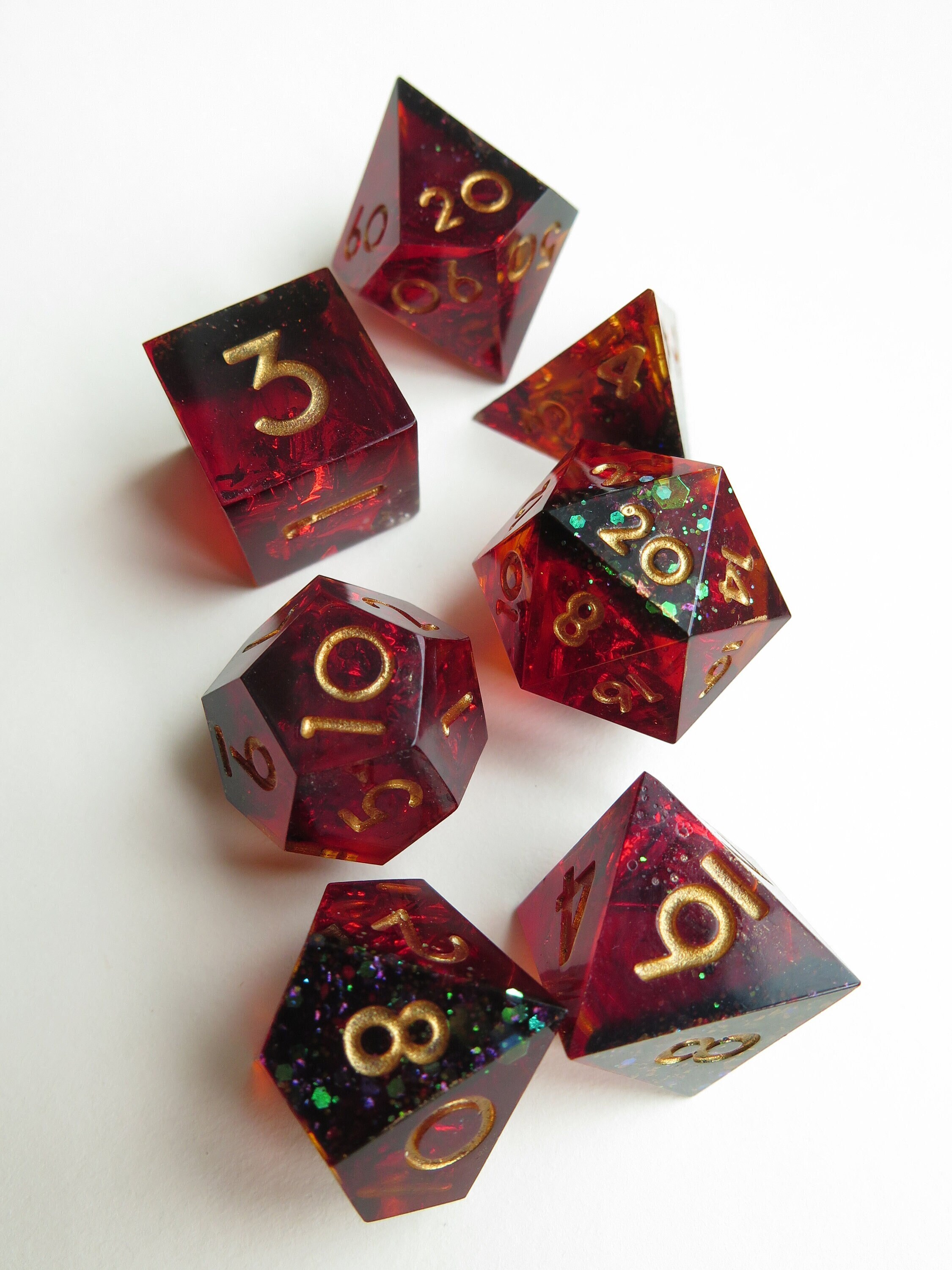 Handmade Dice Set - Campfire Night / Dice Set for Dnd / Sharp D&D Dice ...