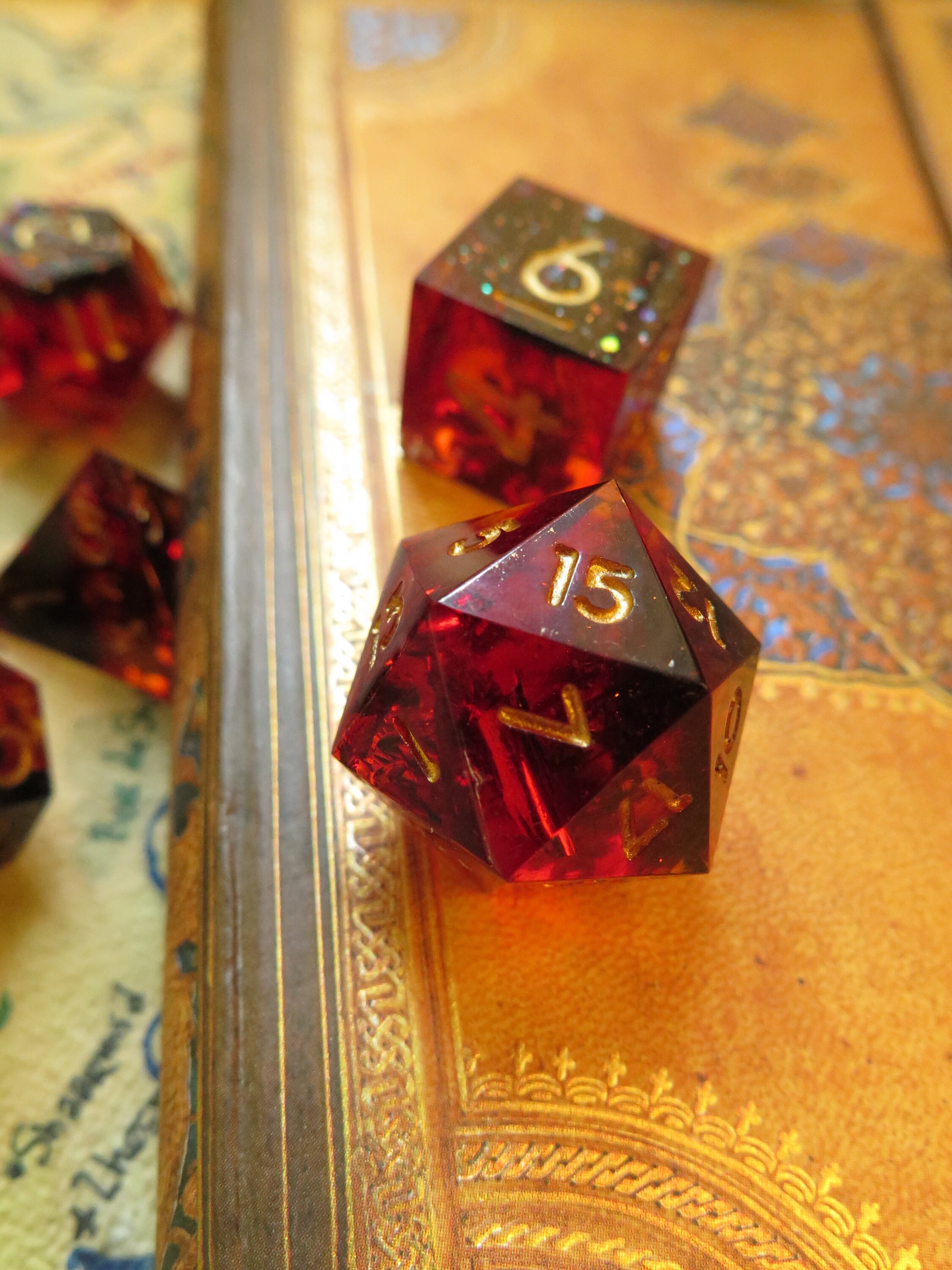 Handmade Dice Set - Campfire Night / Dice Set for Dnd / Sharp D&D Dice ...