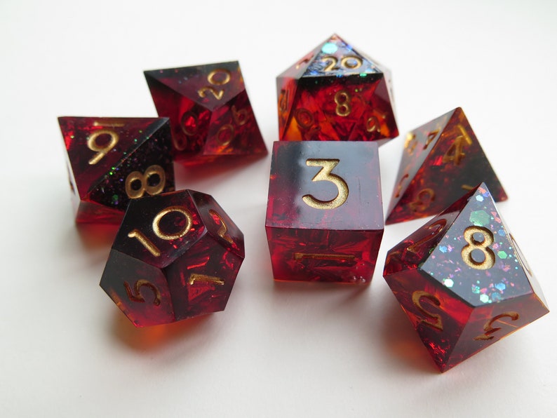 Handmade Dice Set Campfire Night / Dice Set for Dnd / Sharp D&D Dice ...