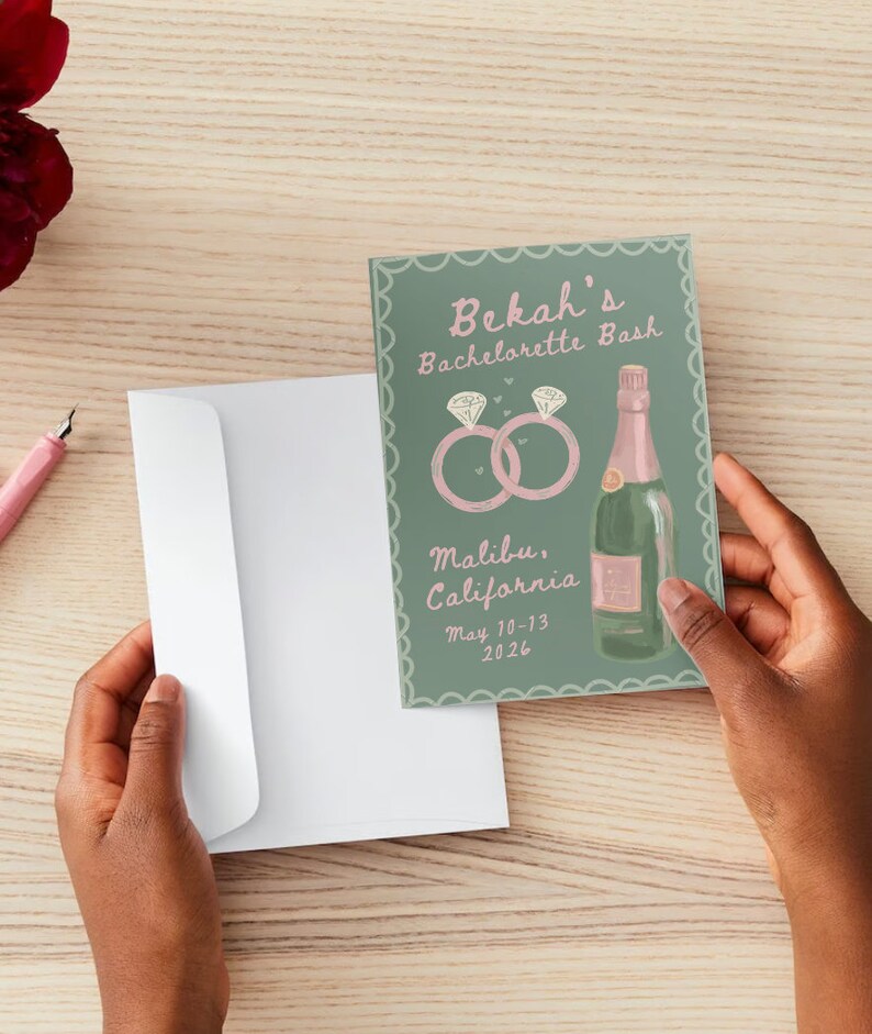 Bachelorette Bash Invitation & Itinerary Template - Etsy
