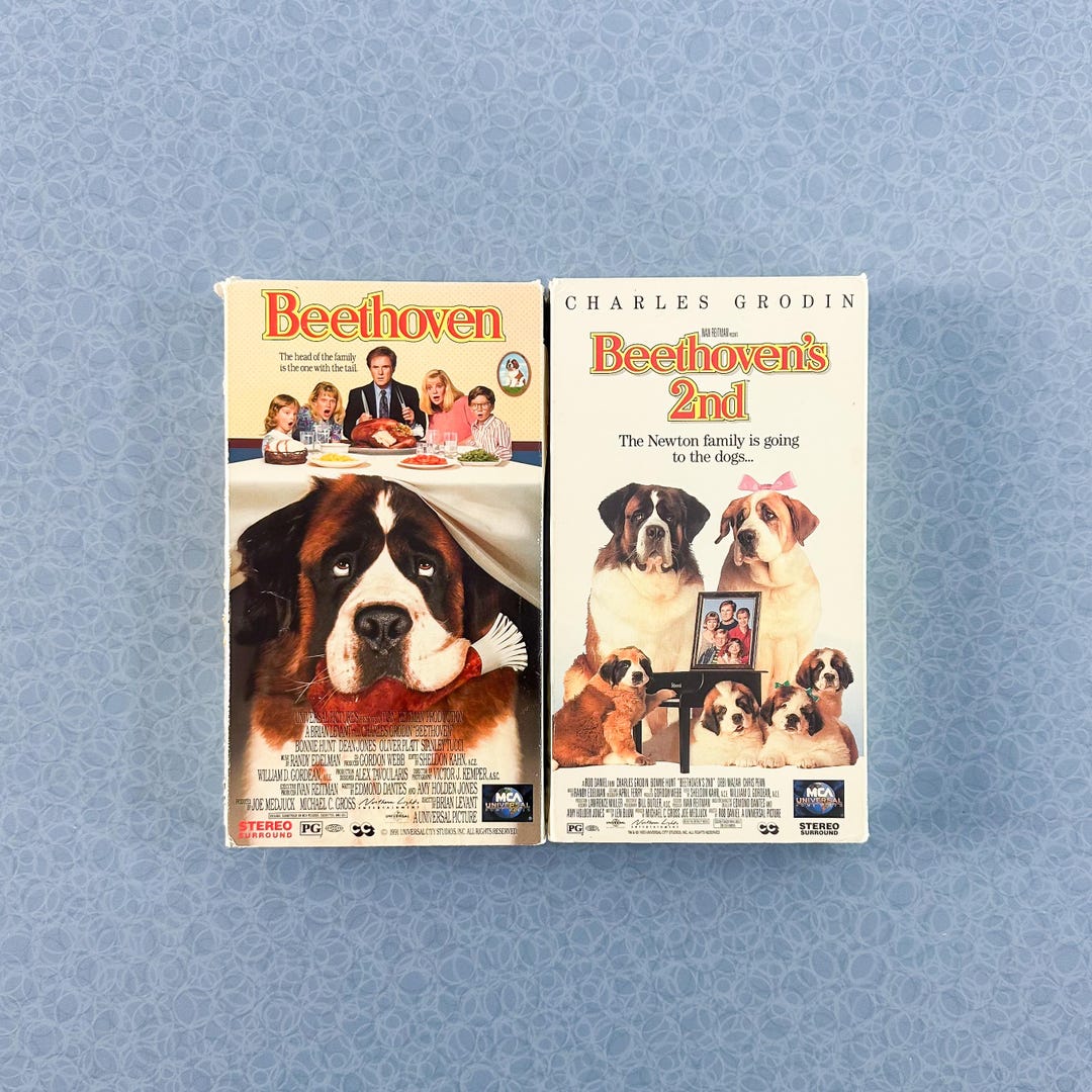 Beethoven 1 & 2 VHS Set – 90s Family Comedy Classic – Vintage Dog ...