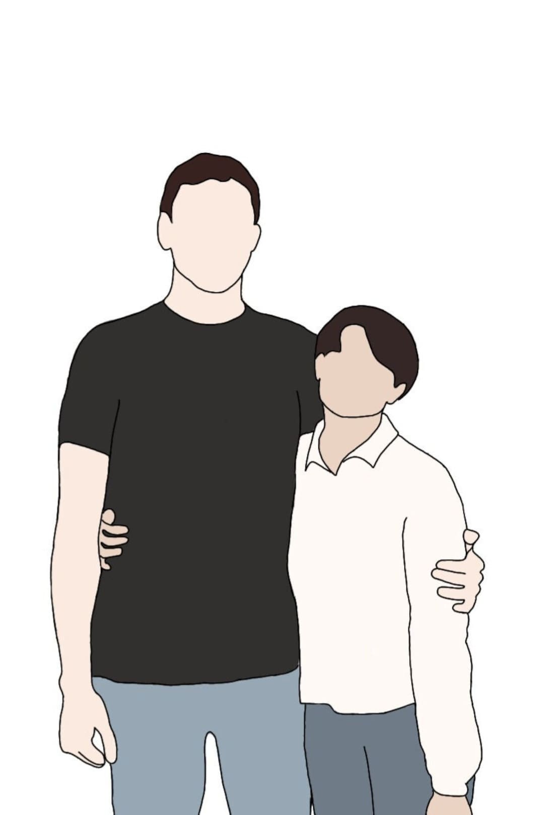 Faceless Portrait, Personalized Illustration, Personalized Photo, Photo ...