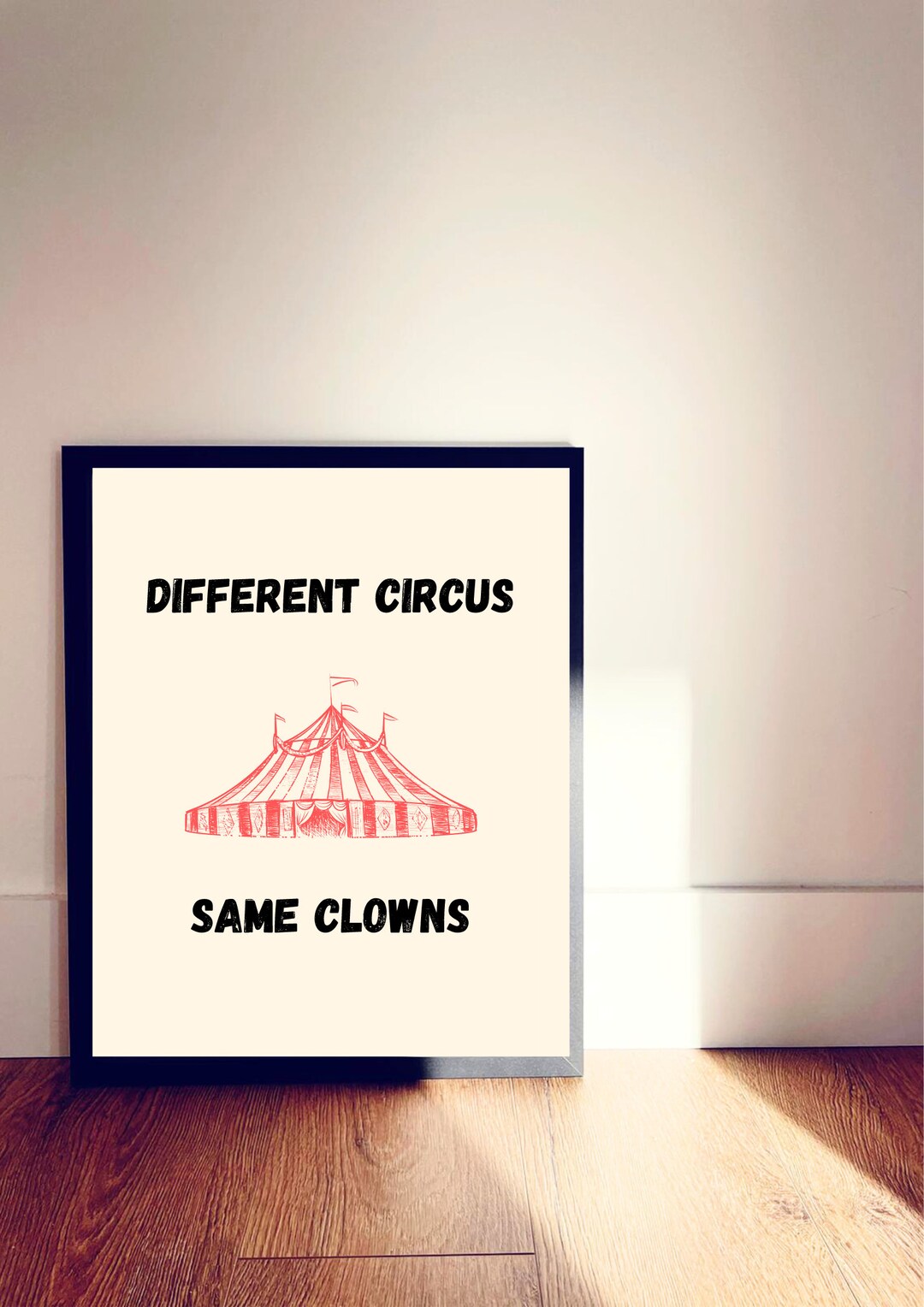 Different Circus Same Clowns / Black and Red / Minimalistic Art Print ...