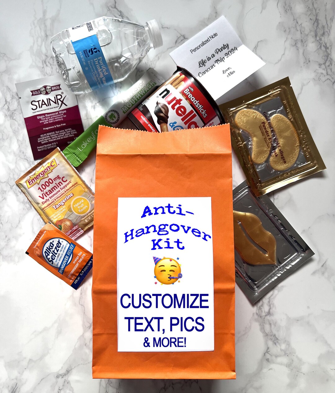 Anti-hangover Kit Customizable Party Favor, Gift Bag, Personalizable ...